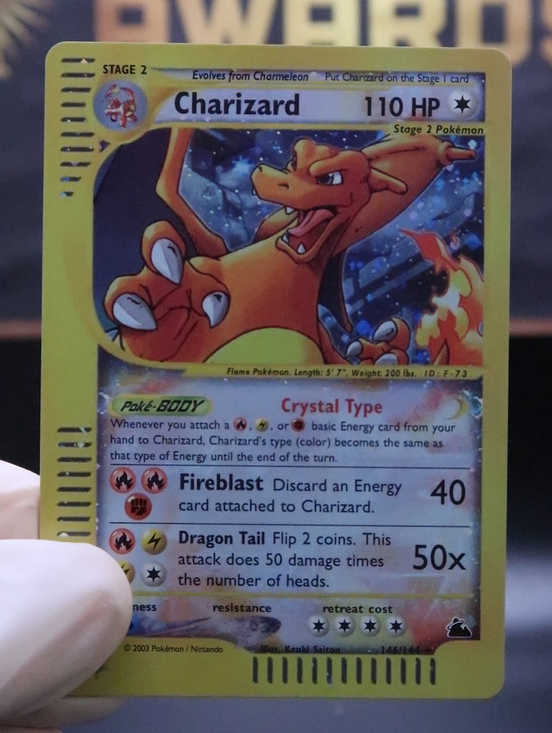 Pokemon Card Charizard Crystal Holo, Charizard Crystal Skyridge ...