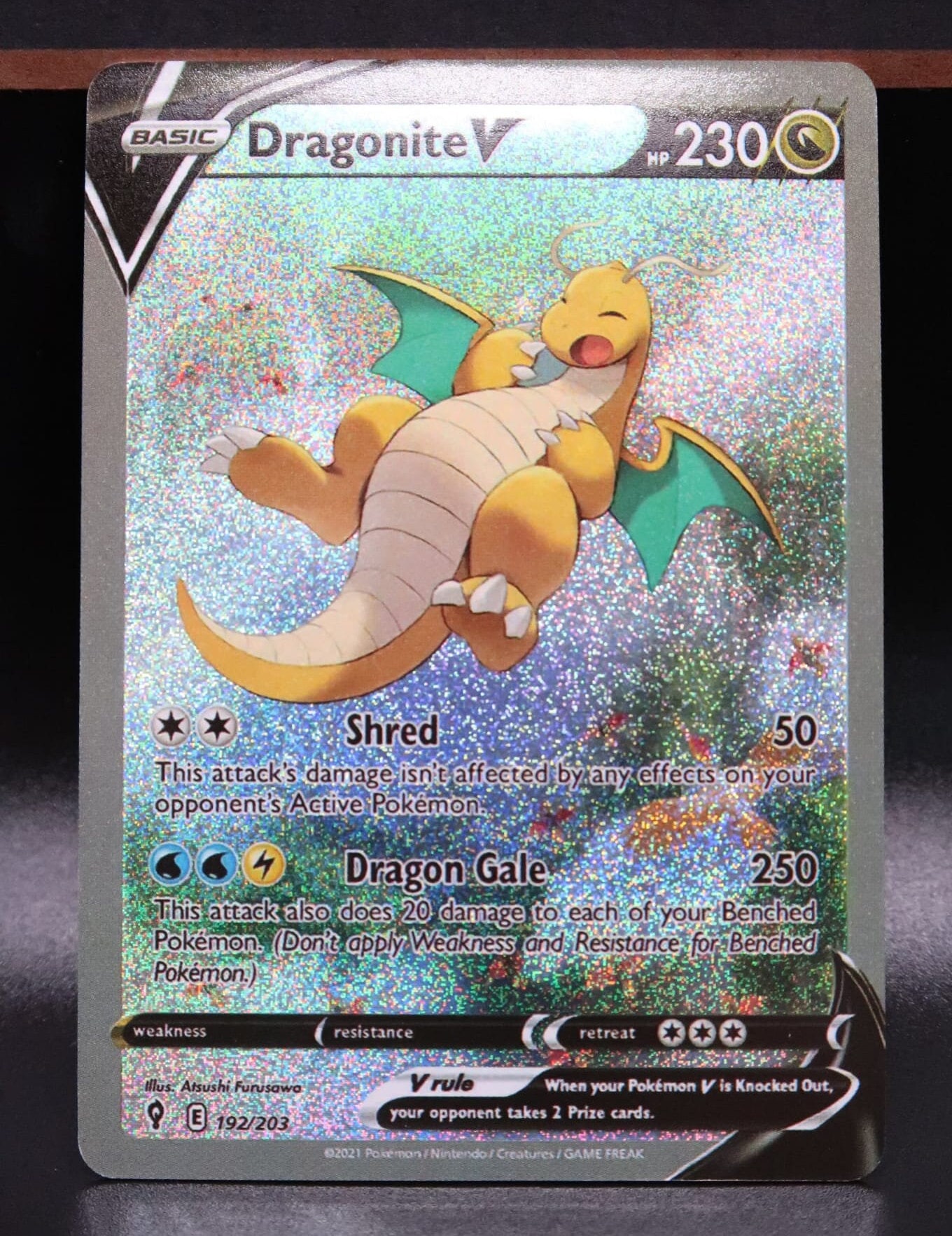 Pokemon Card Dragonite V Alternative Full Art Evolving Skies - Etsy