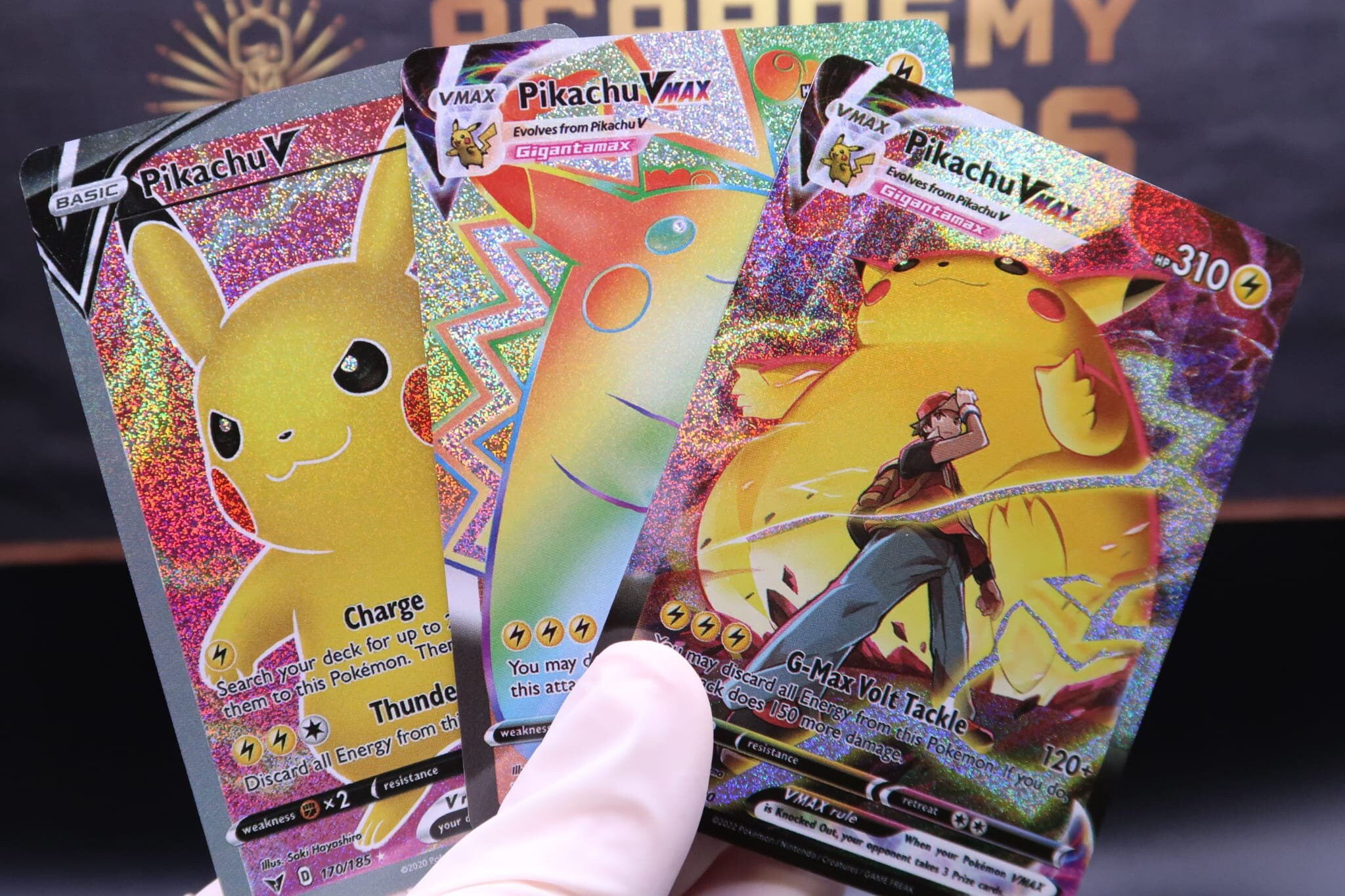 Pikachu Vmax V Alternative Art Cards, Mini Pokemon TCG, Raimbow Hyper ...