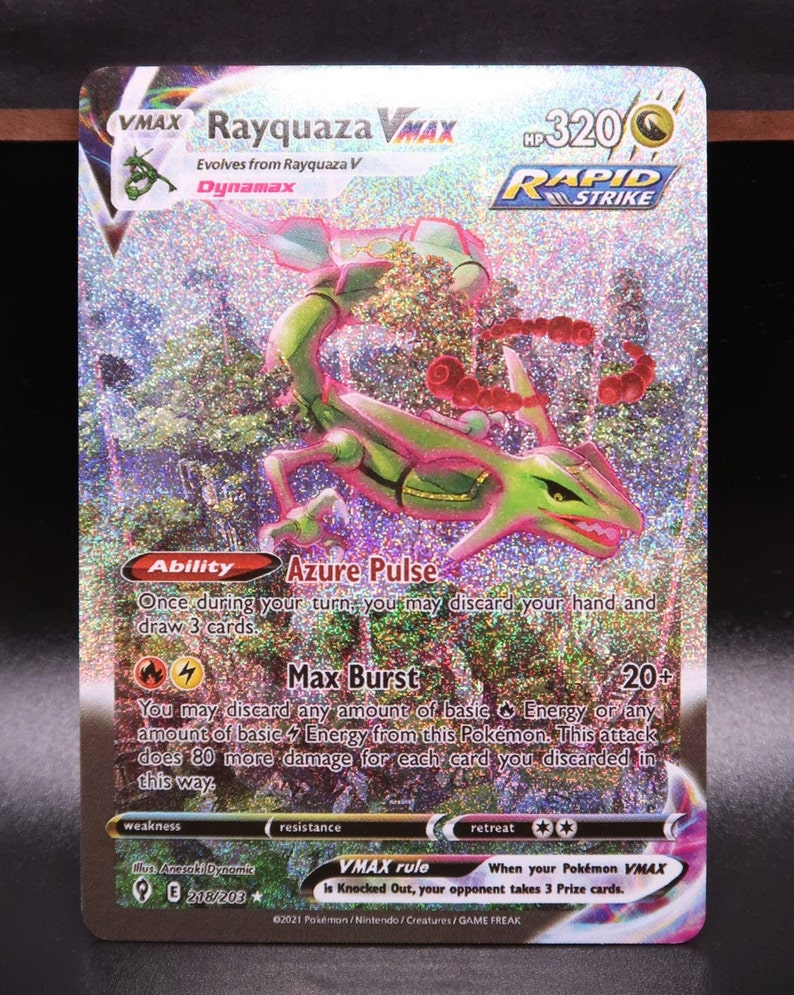 Rayquaza Vmax 218/203 Alternative Full Art Card, Pokemon TCG, Secret ...