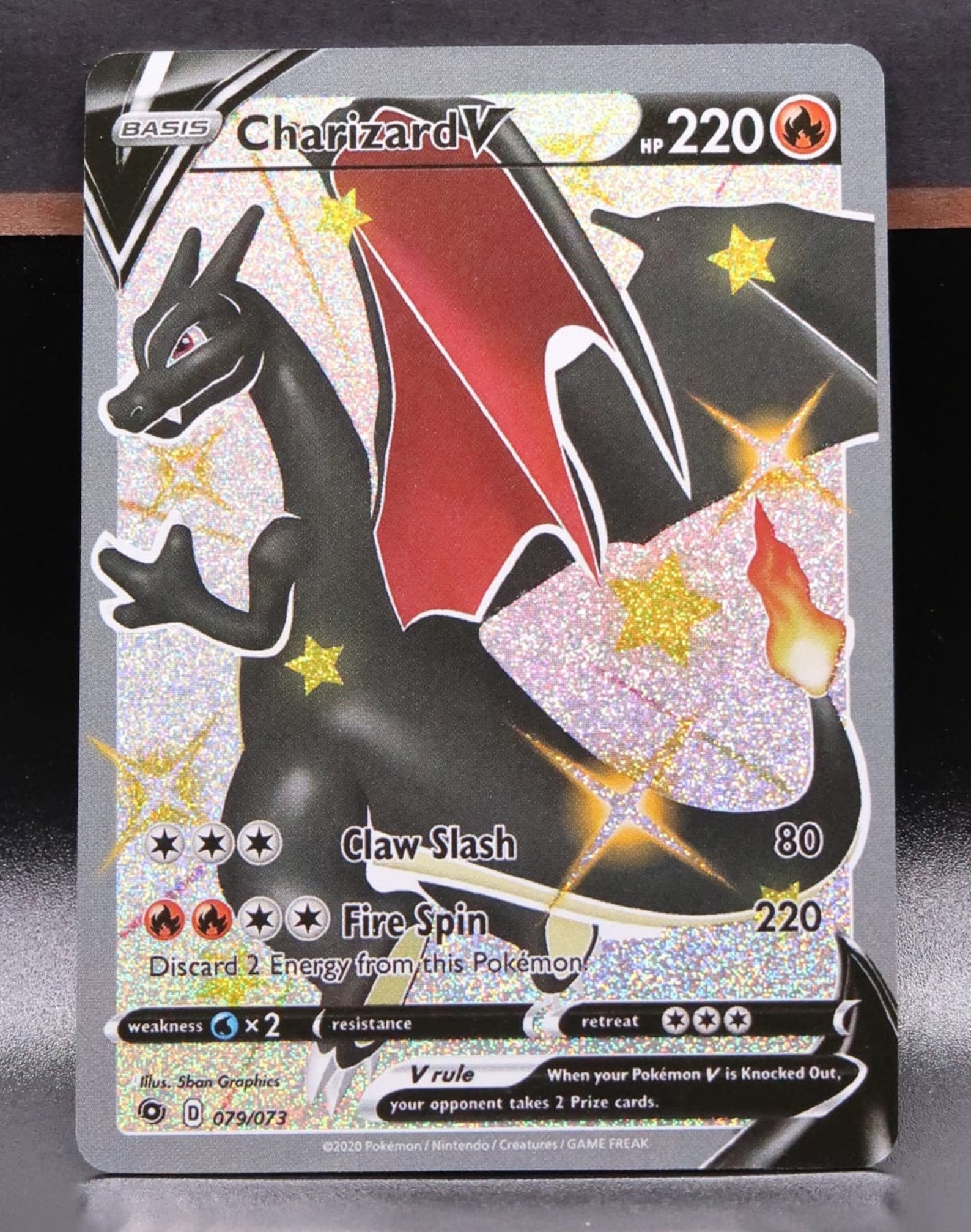 Shining Charizard V 079/073 Pokemon TCG, Full Art Rare Card From champion's Path, Shiny Secret ...