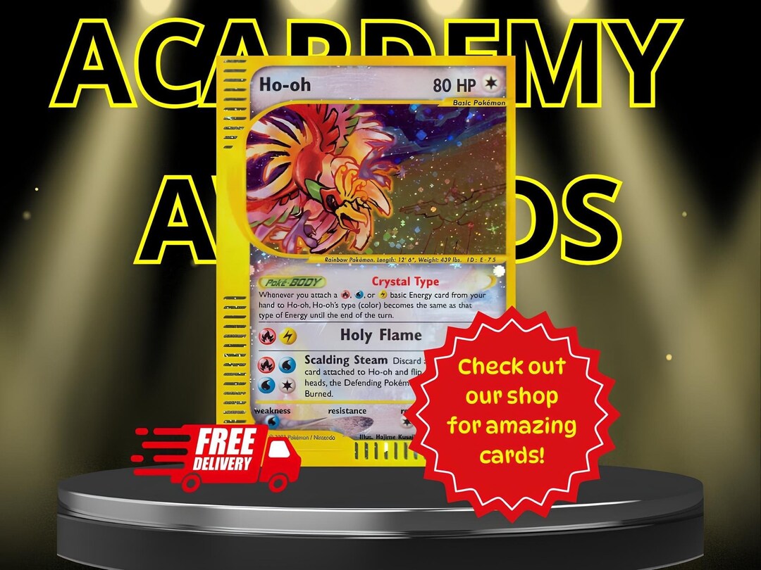 Pokemon Card Ho-oh Crystal Skyridge, Pokemoncards, Pokemon Proxy Cards ...