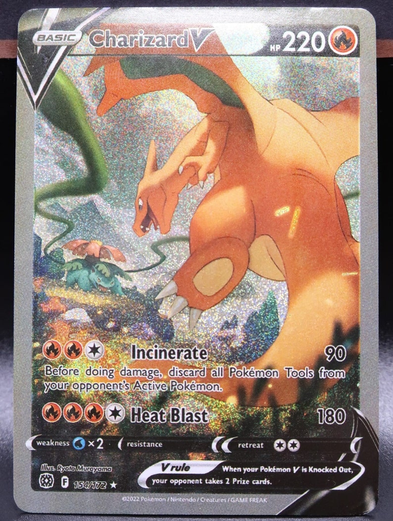 Charizard V 154/172 Alternative Art Rare Card, Pokemon TCG, Full Art ...