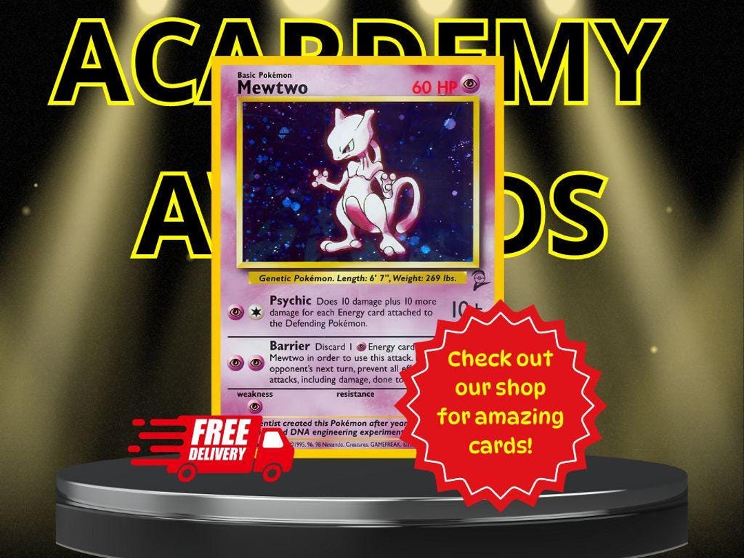 Pokemon Card Mewtwo Holographic, Mewtwo Base Set 2, Pokemon TCG ...