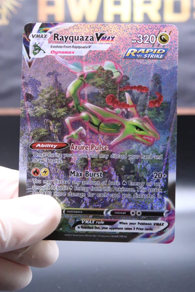 Rayquaza Vmax 218/203 Alternative Full Art Card, Pokemon TCG, Secret ...