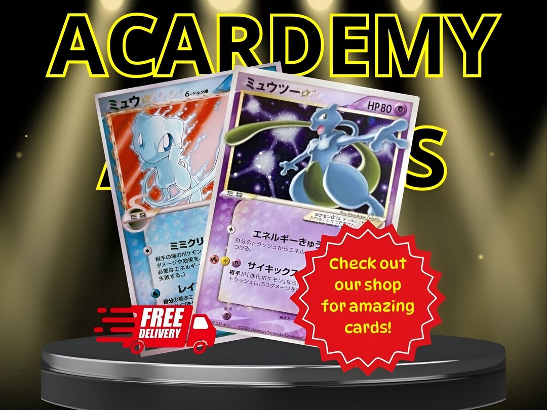Pokemon Cards Lot Mewtwo Gold Star Japanese, Mew Gold Star Holo ...