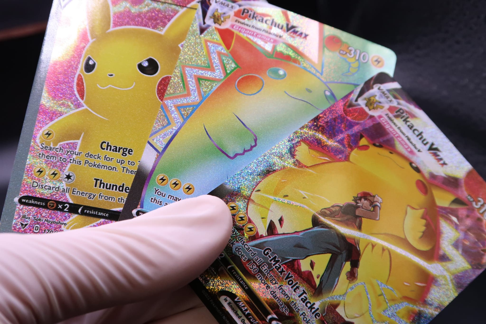 Pikachu Vmax V Alternative Art Cards, Mini Pokemon TCG, Raimbow Hyper ...