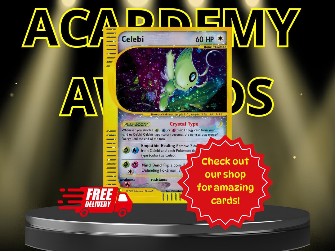 Pokemon Card Celebi Crystal Holo, Celebi Crystal Skyridge, Pokemon TCG ...