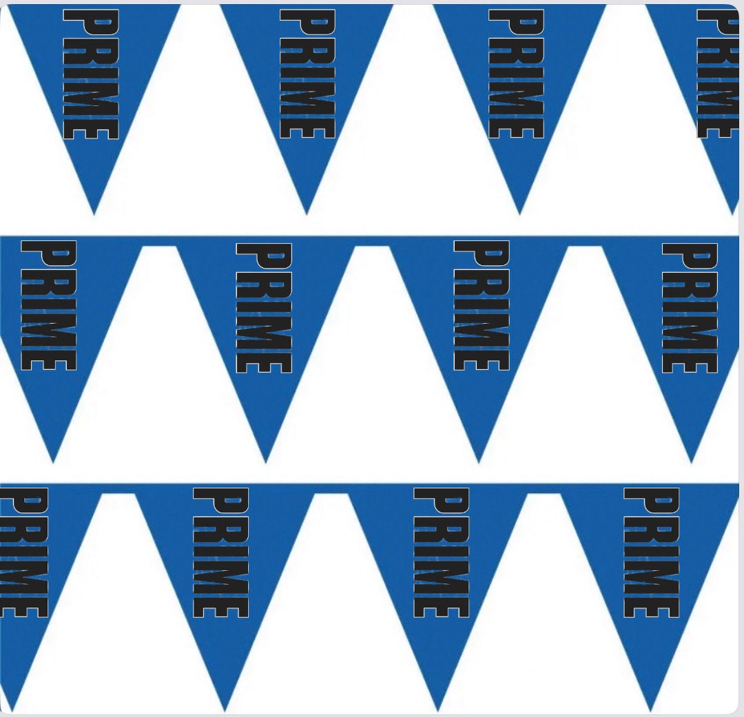 Blue PRIME Banner Bunting 5 Metres 10 Flags Birthday Advertising Party ...