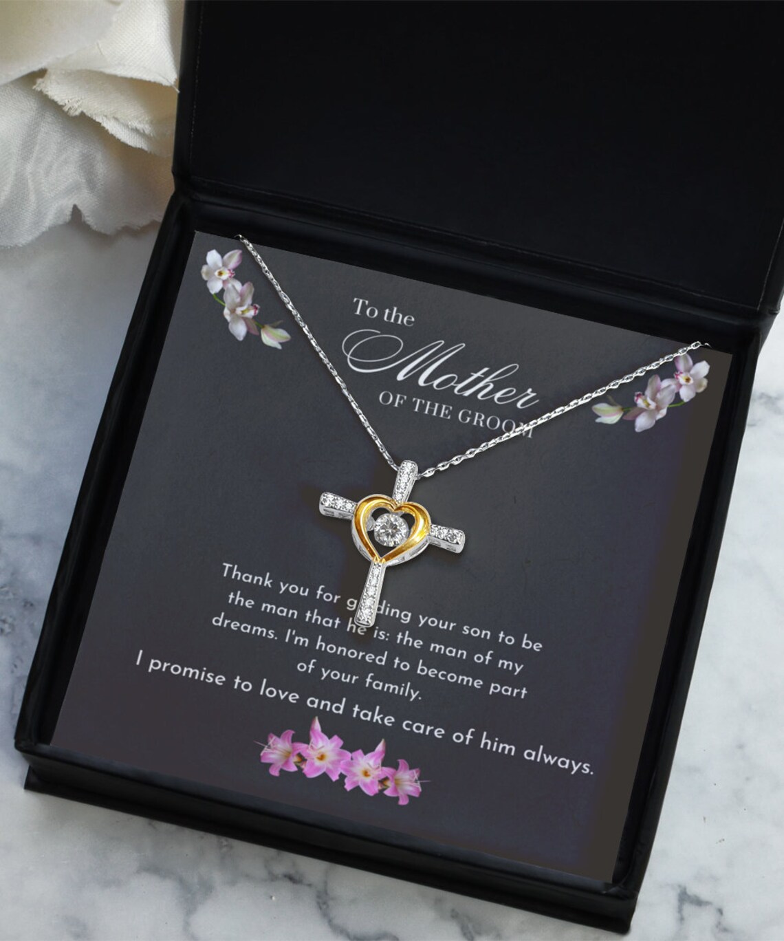 Mother of the Groom Gift From Bride Cross Necklace, Mother in Law ...