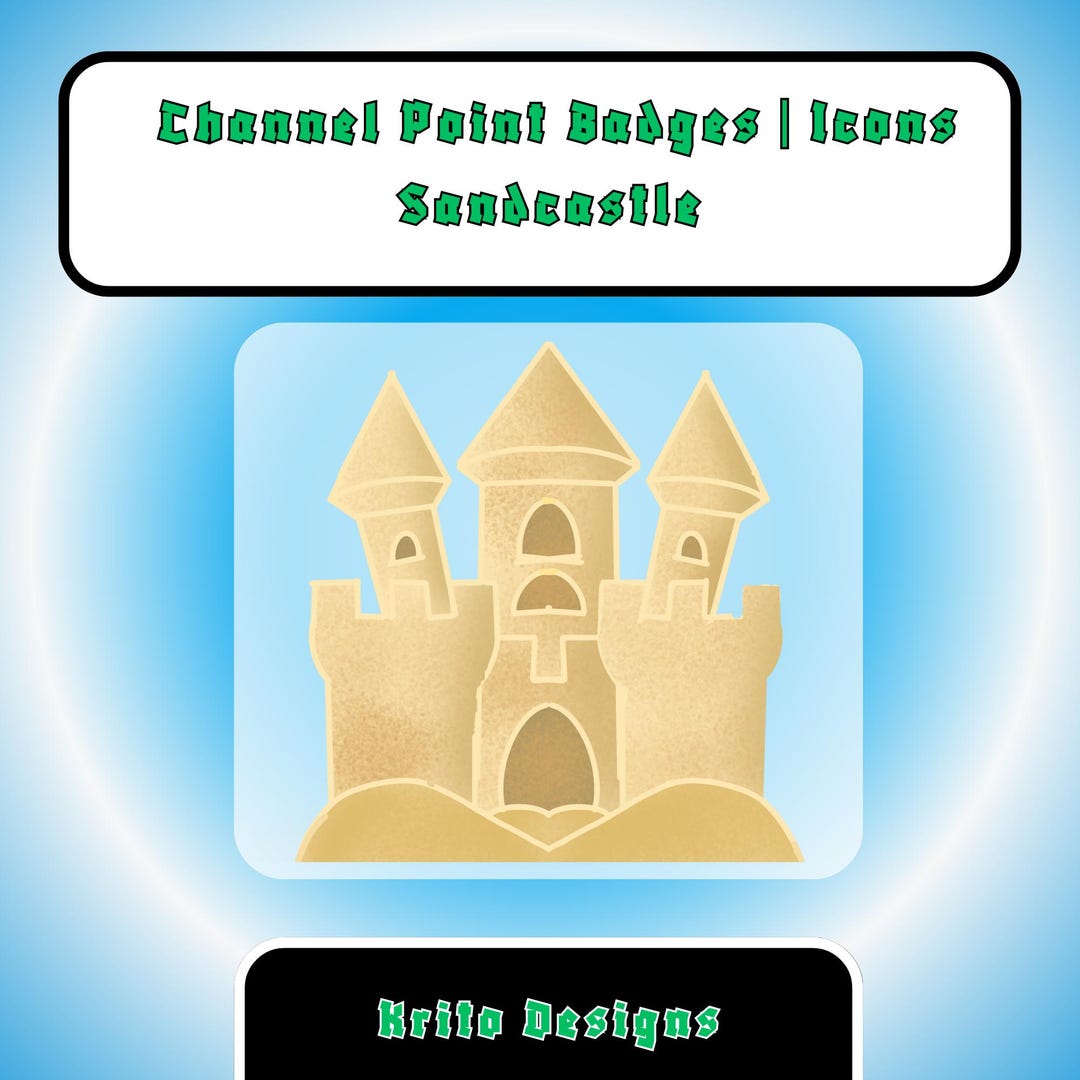 Sandcastle Channel Point Badge | Beach Twitch Icon | Summer Stream ...