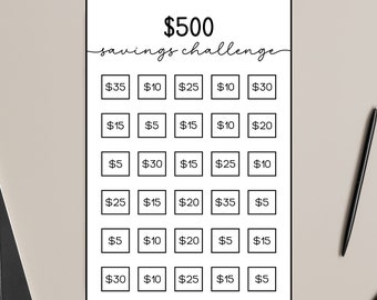 500 Money Saving Challenge Emergency Fund 30 Day Saving - Etsy