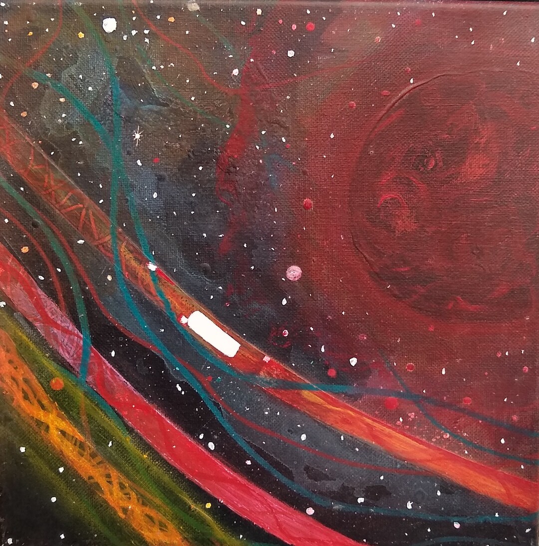 Red Planet Worm Hole Outer Space Original One of a Kind - Etsy