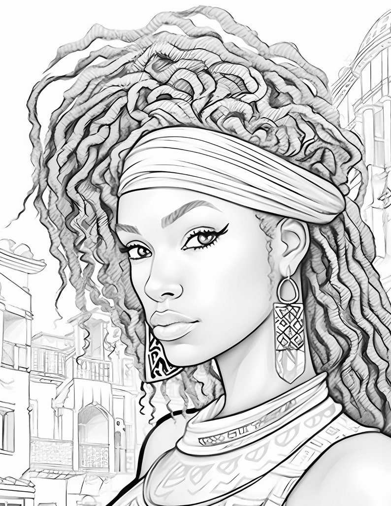10 Black Woman Coloring Pages, African American Coloring Pages, Adult ...