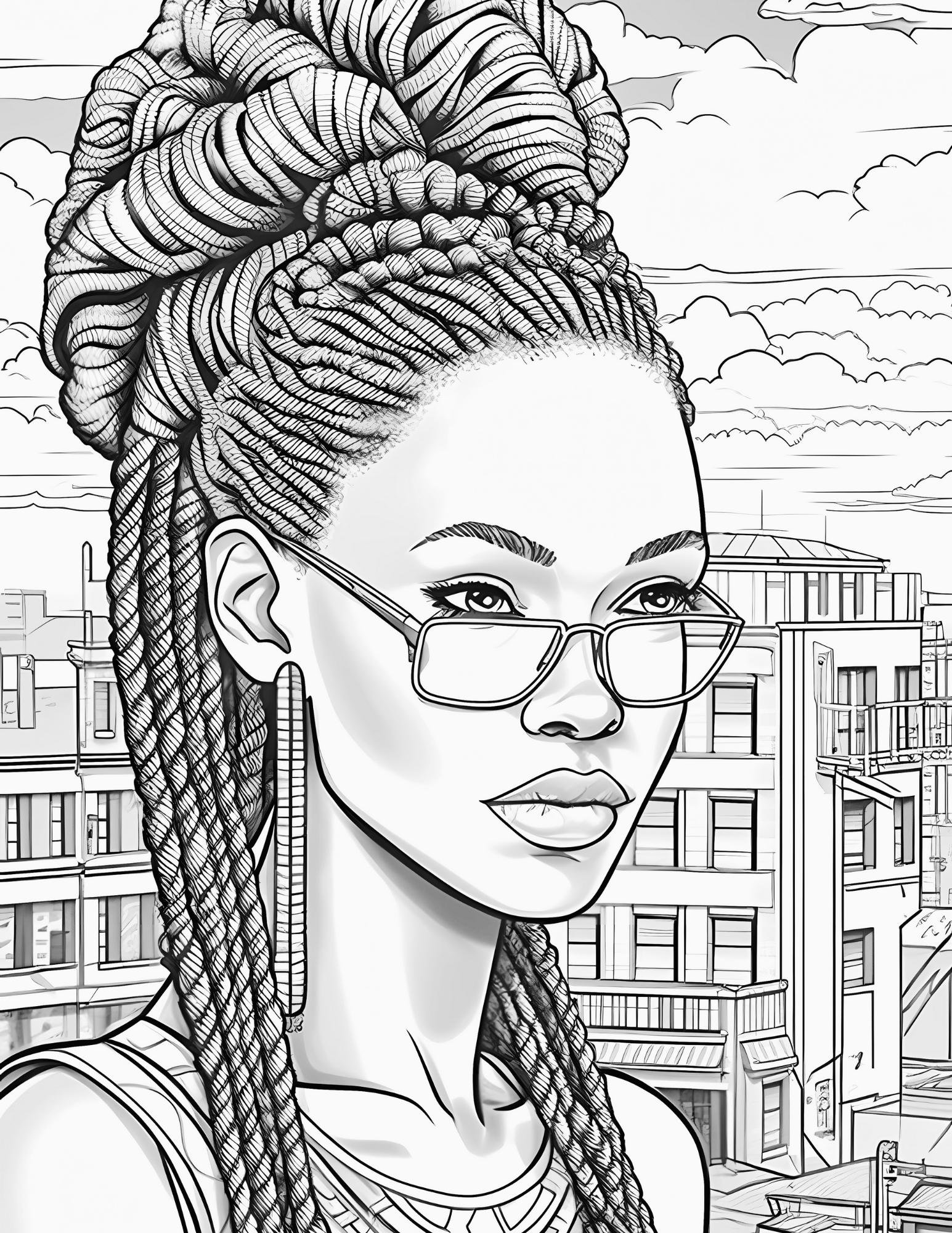 10 Black Woman Coloring Pages, African American Coloring Pages, Adult ...