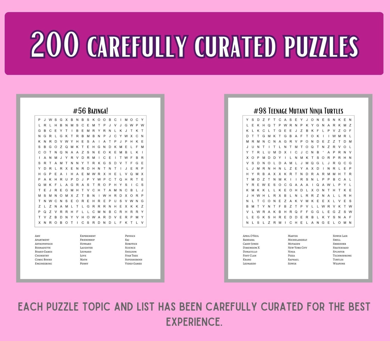 200 Word Search Printable Puzzles, Instant Download, Printable Puzzle ...