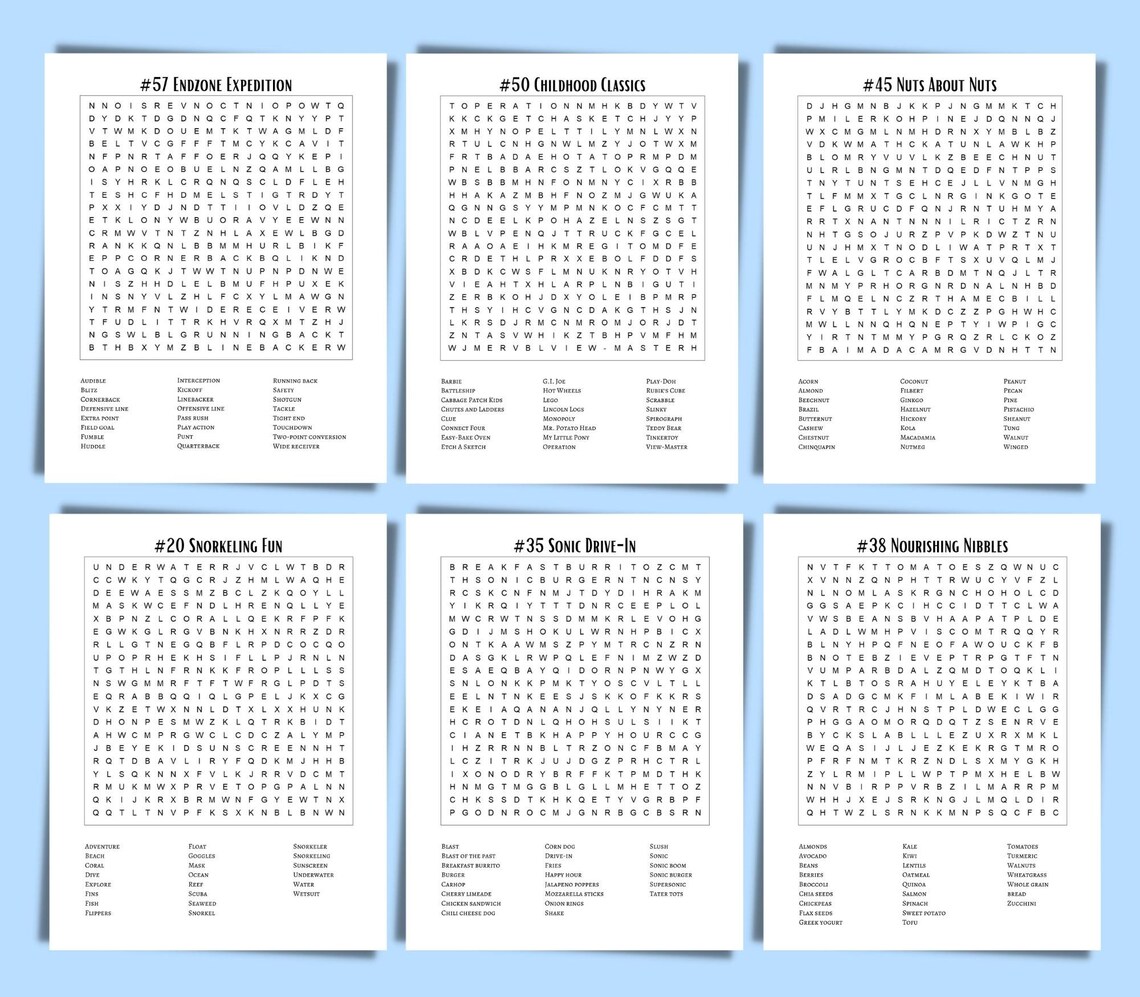 200 Word Search Printable Puzzles, Instant Download, Printable Puzzle ...
