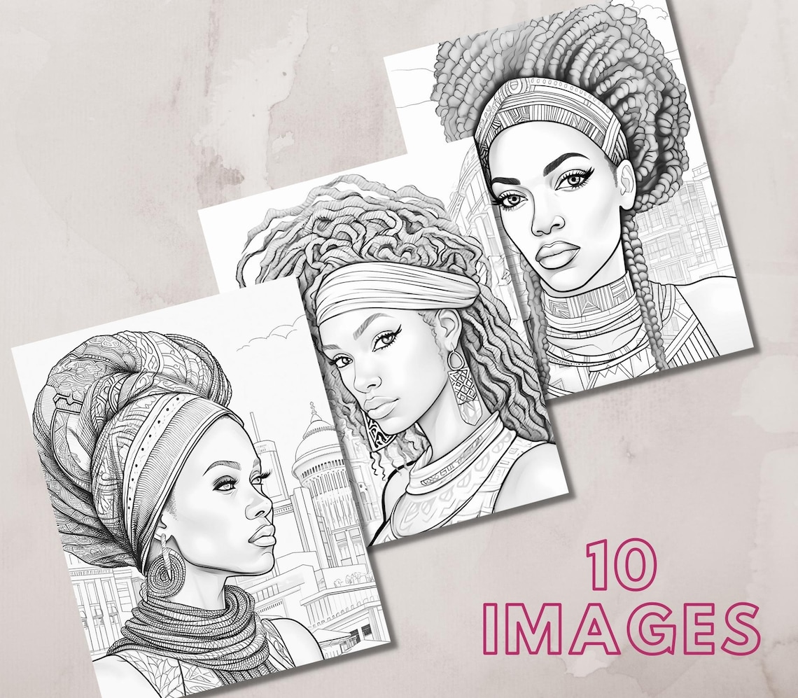 10 Black Woman Coloring Pages, African American Coloring Pages, Adult ...