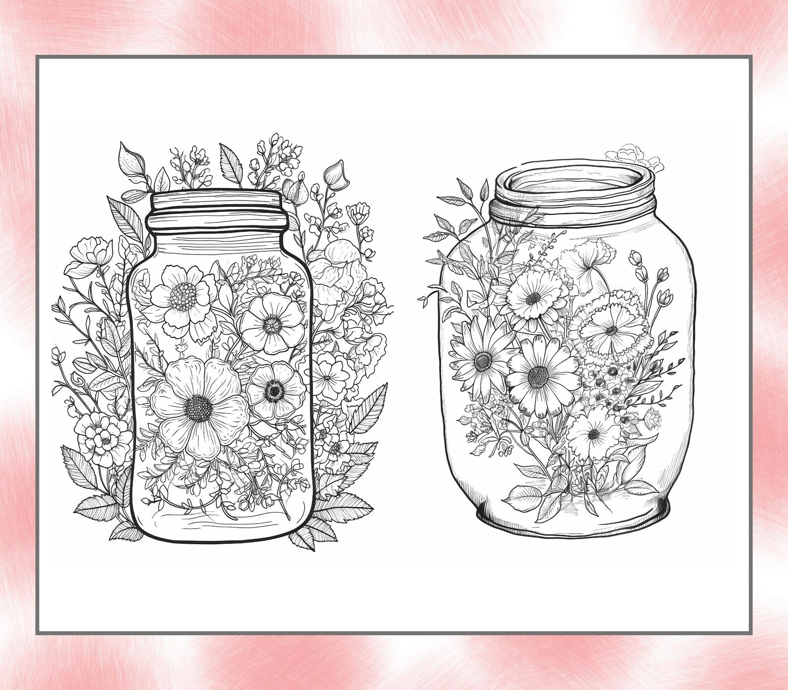 15 Enchanted Flowers in Jars Coloring Page, Fantasy Coloring Pages ...