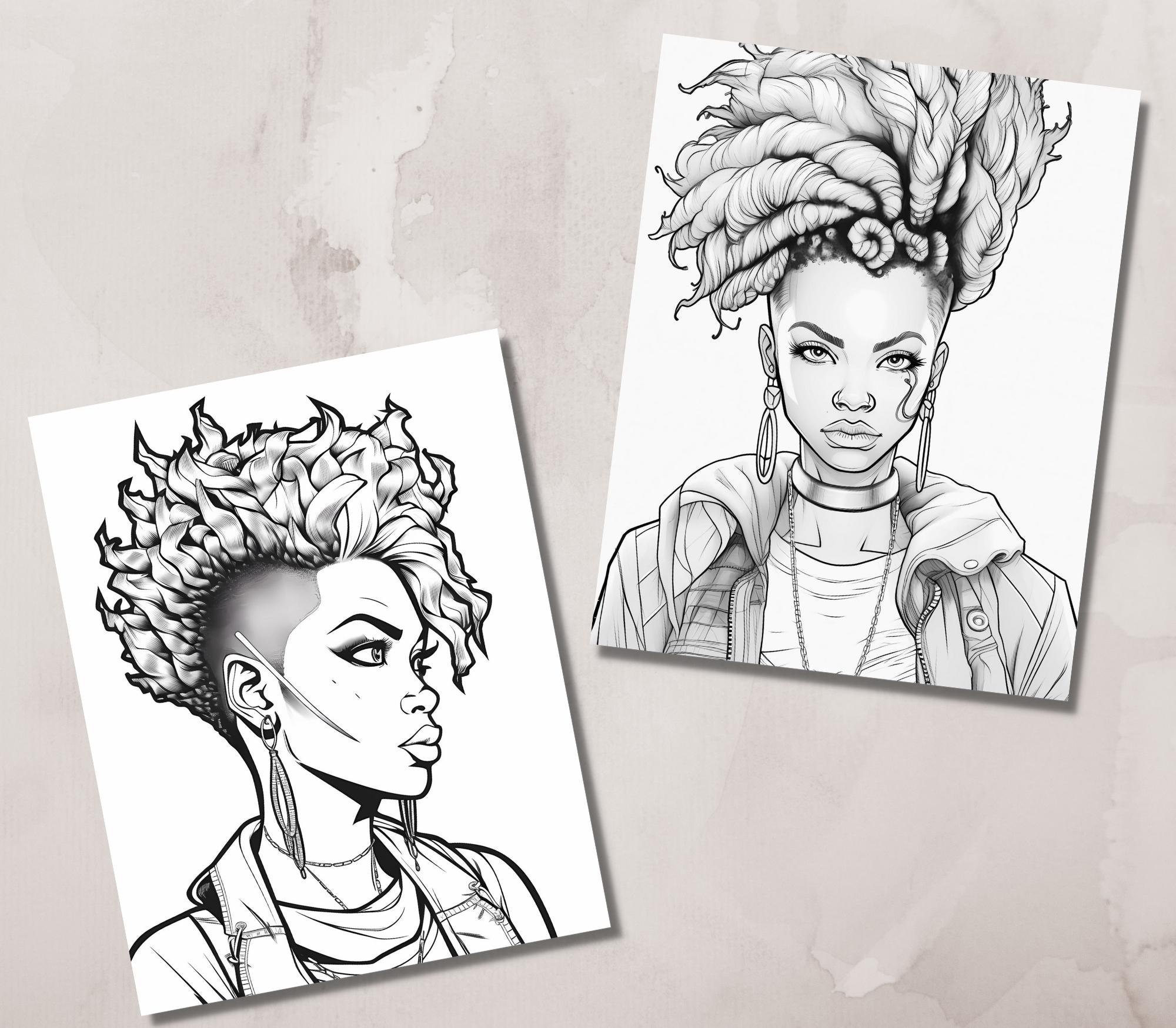 10 Black Woman Coloring Pages, African American Coloring Pages, Adult ...