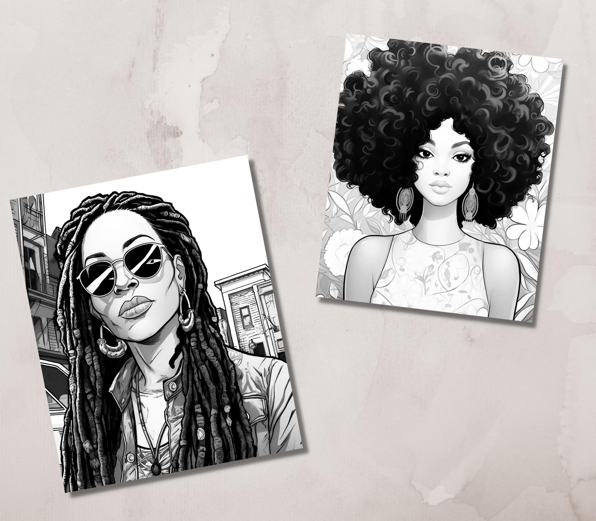 10 Black Woman Coloring Pages, African American Coloring Pages, Adult ...