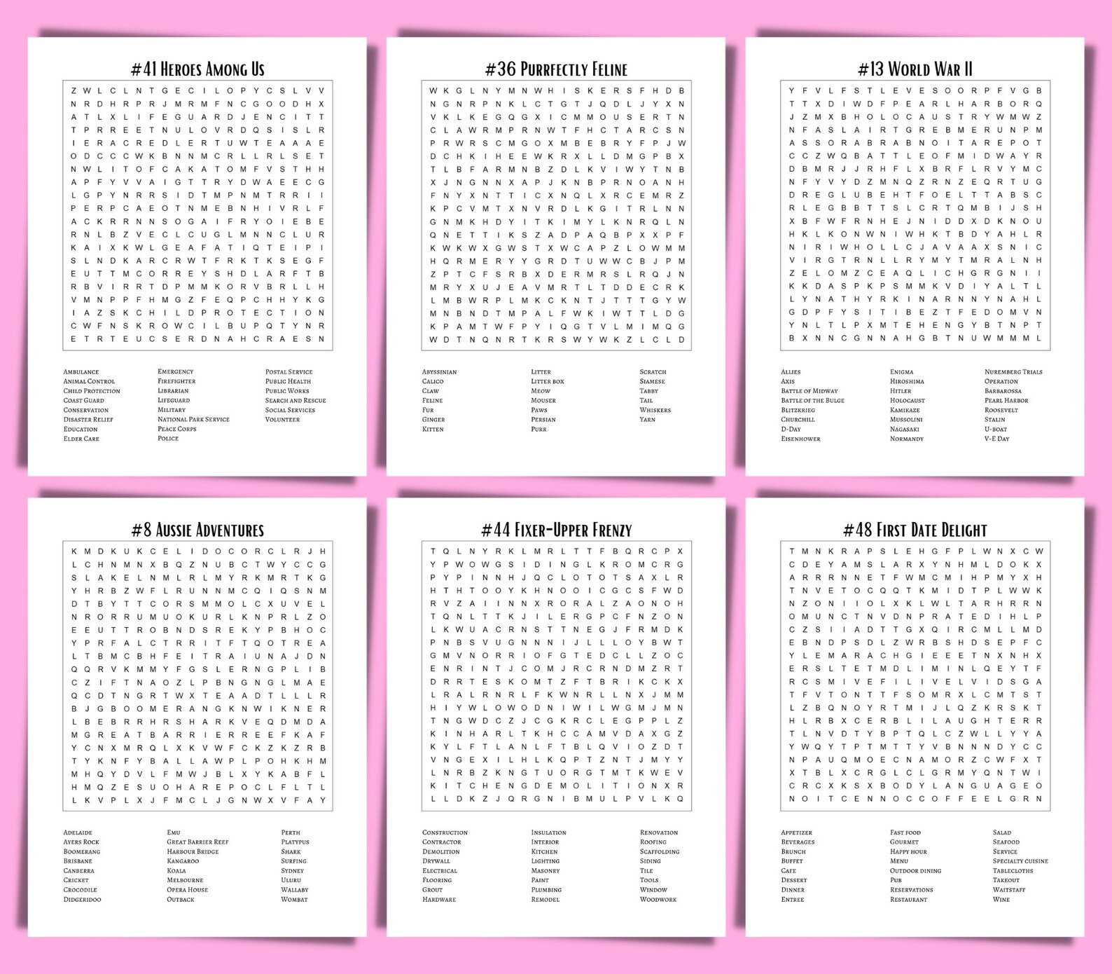 200 Word Search Printable Puzzles, Instant Download, Printable Puzzle ...