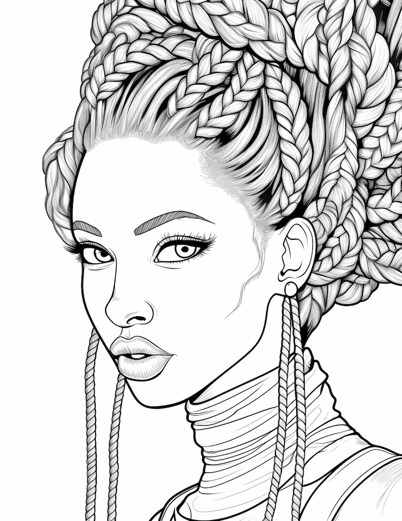 10 Black Woman Coloring Pages, African American Coloring Pages, Adult ...