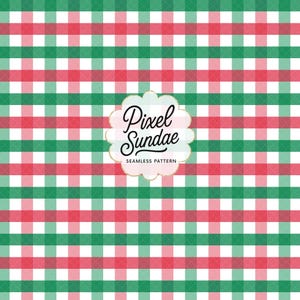Red Green Gingham Seamless Pattern: Christmas Digital Paper, Festive ...