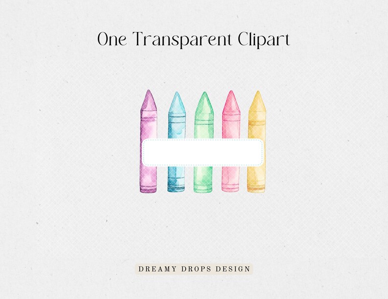 Crayon Clipart With Label Back to School Teacher Clipart - Etsy