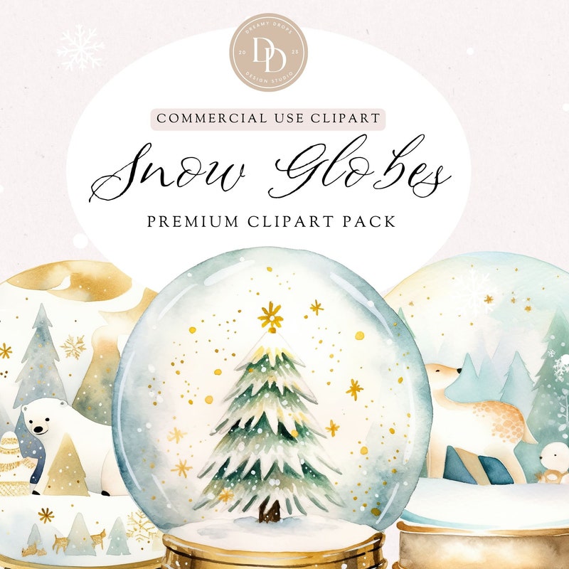 Snow Globes Clipart - Etsy