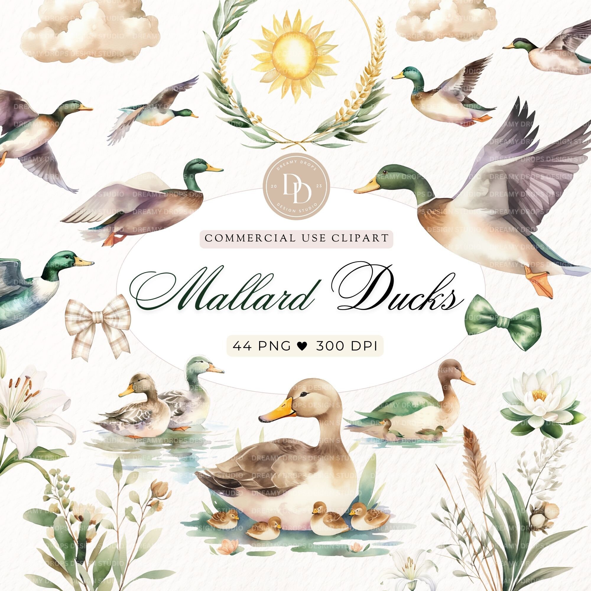 Ducks In A Pond Clipart