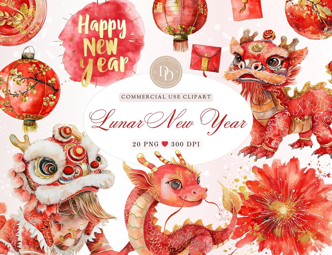 Lunar New Year 2026 Clipart, Lunar New Year Clipart, Chinese New Year ...