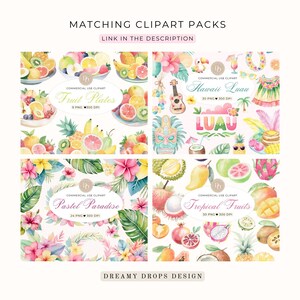 Aloha Clipart, Luau Clipart, Watercolor Hawaii Clipart, Tropical ...