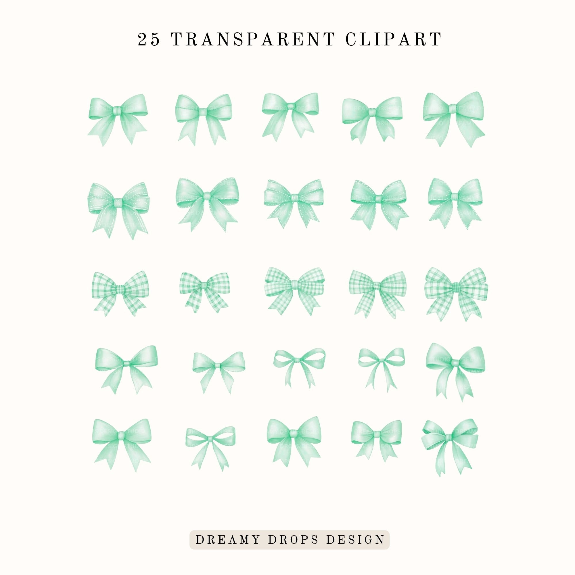 Green Coquette Clipart Pack, Green Bows PNG, Coquette Bow Designs ...