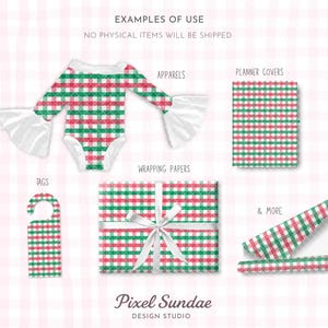 Red Green Gingham Seamless Pattern: Christmas Digital Paper, Festive ...