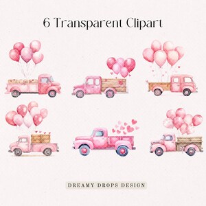 Valentine Truck Clipart Pack, Pink Truck Png, Valentine's Day Clipart ...