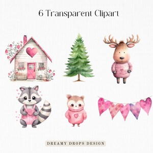 Valentine Woodland Clipart Pack, Woodland Animal Clipart, Valentine ...