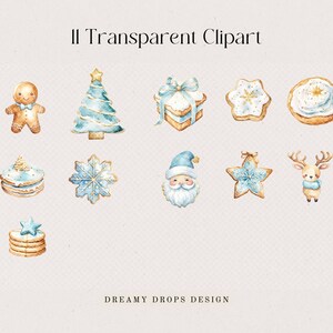 Christmas Cookie Clipart Pack, Blue Cookie Clipart, Christmas Cookie ...