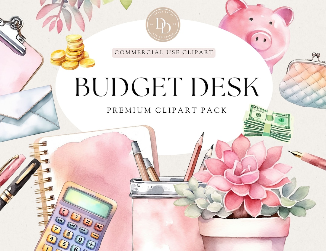 Budget Clipart Pack, Piggy Bank Clipart, Save Money Clipart, Finance ...