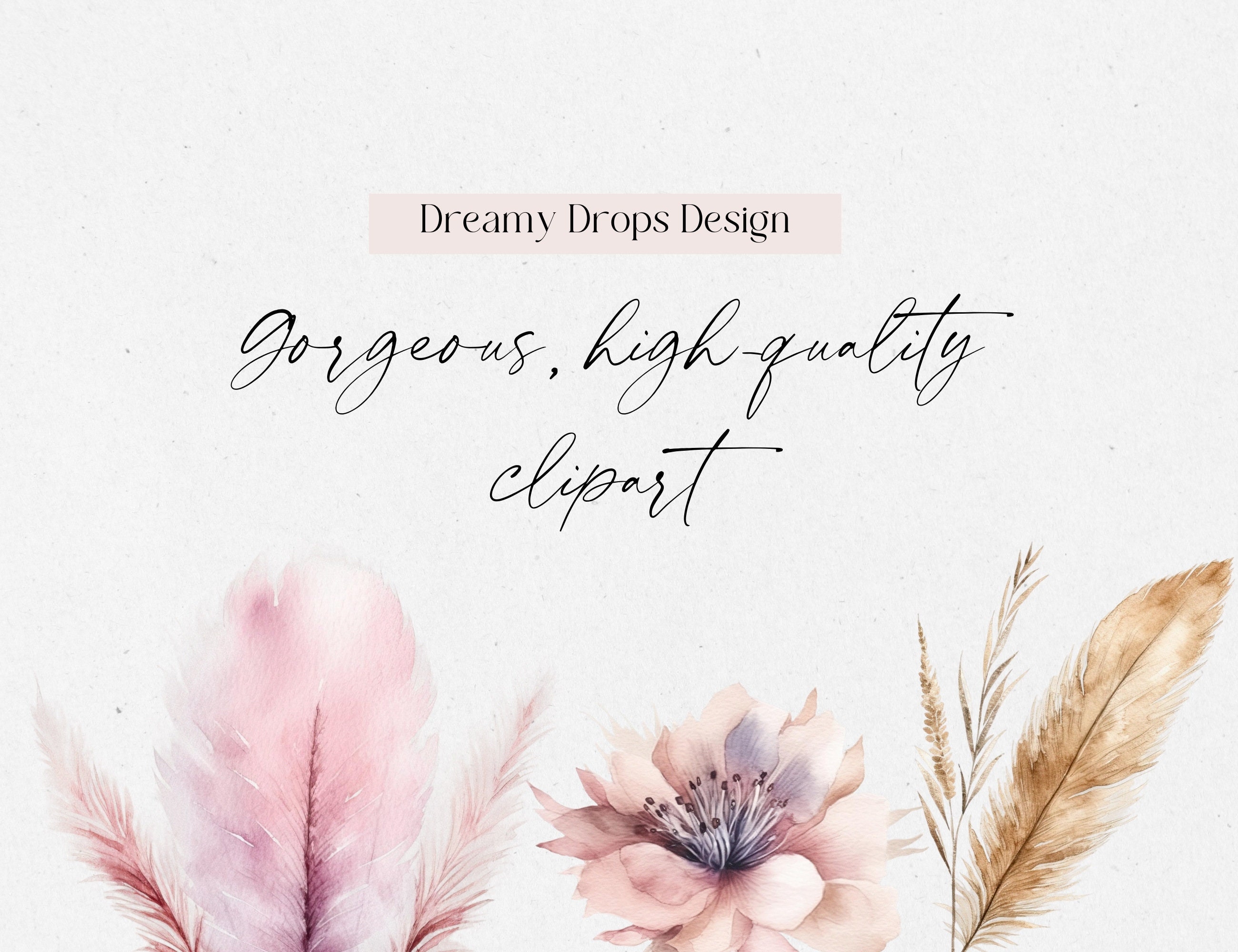 Watercolor Boho Clipart Pack, Boho Clipart, Clip Art for Commercial Use ...