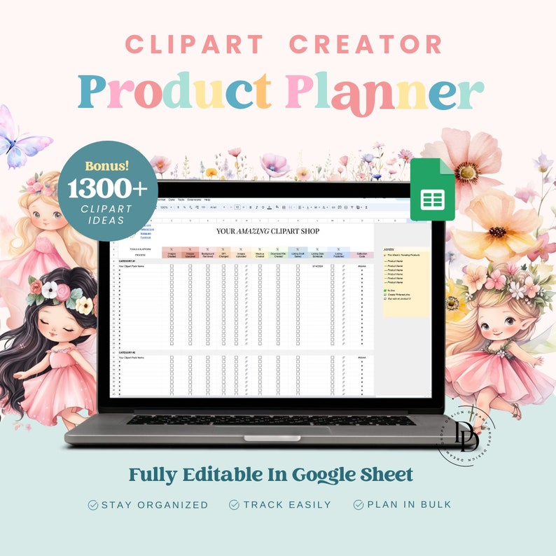 Clipart Product Plan for Creator, Etsy Seller Spreadsheet, Google Sheet ...