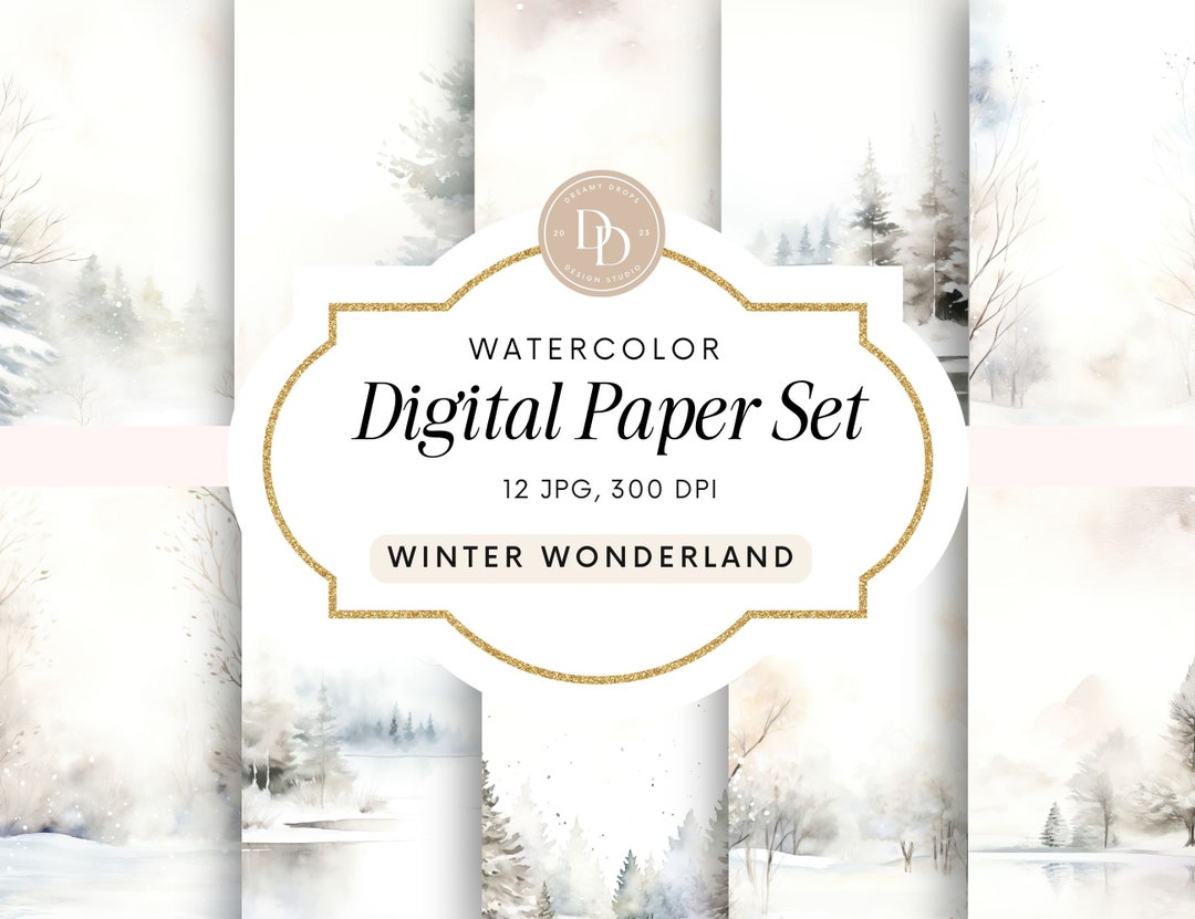 Winter Digital Paper Pack, Winter Scrapbook Paper, White Christmas ...
