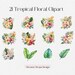 Tropical Flower Clipart Bundle, Watercolor Floral Clipart, Transparent ...