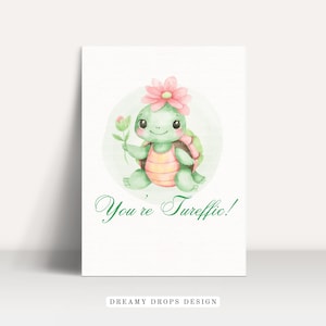 Baby Turtle With Flowers Clipart Bundle, Watercolor Sea Turtle Clipart ...
