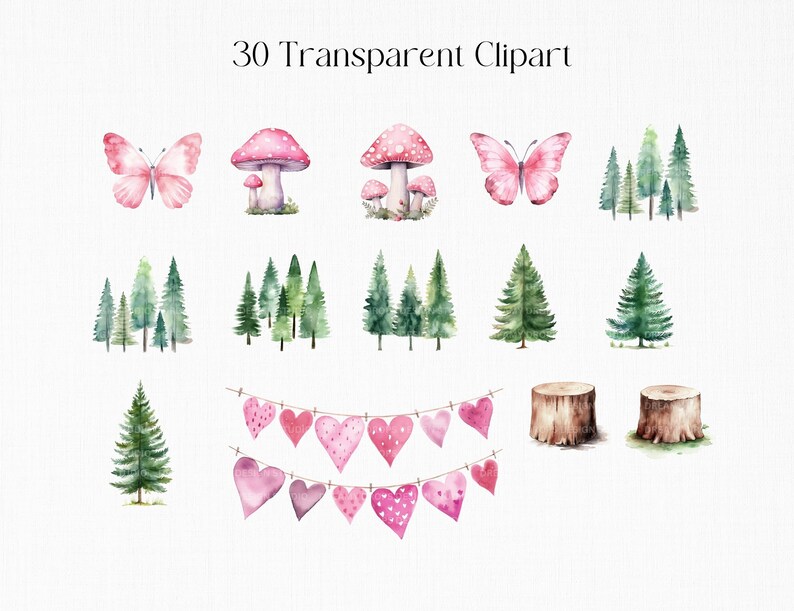 Valentine Woodland Clipart Bundle, Woodland Animal Clipart, Valentine ...