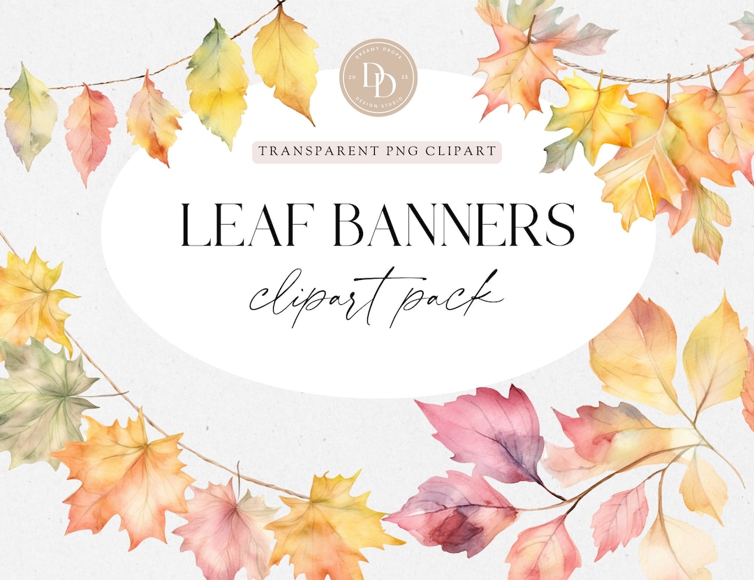 Autumn Leaves Clipart, Leave Banner Clipart, Fall Clipart, Leaves ...