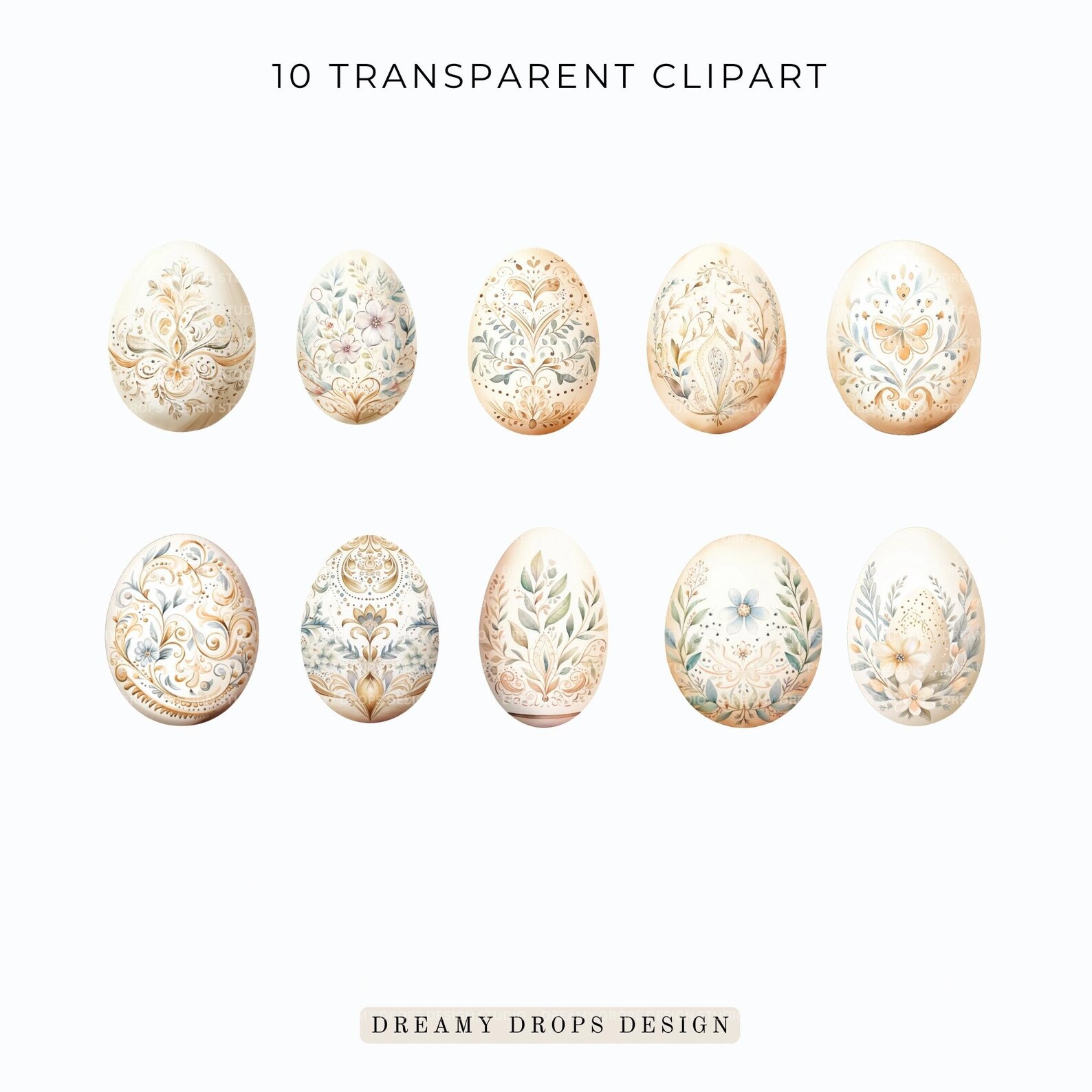 Rustic Easter Egg Clipart Pack, Boho Egg PNG, Paper Crafts, Boho Easter ...