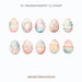 Pastel Easter Egg Clipart Pack, Paper Crafts, Pastel Easter Clipart ...