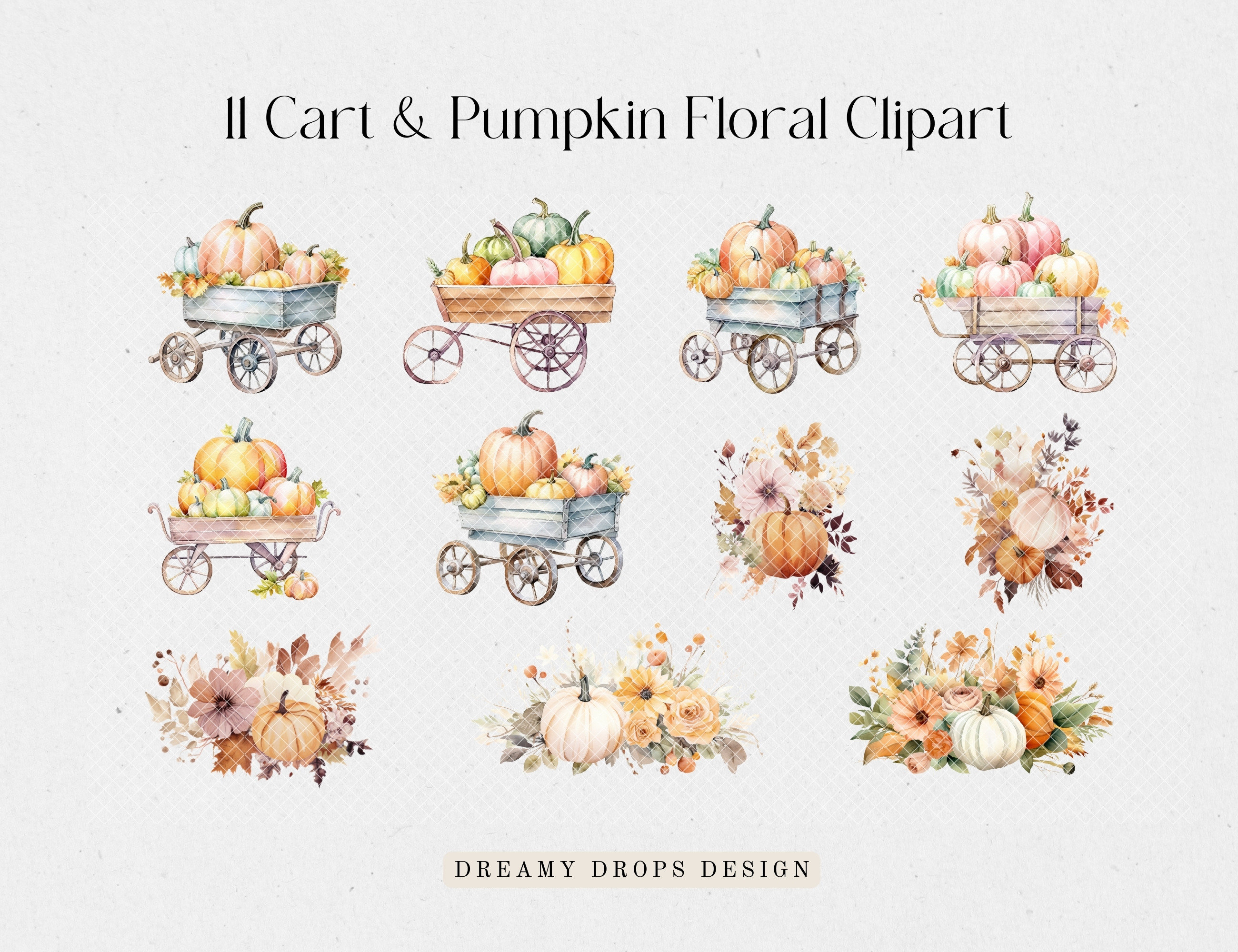Autumn Clipart Bundle, Pumpkin Clipart, Autumn Leaves Clipart, Fall ...