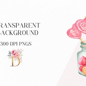 Valentine Candy Shop Clipart Pack, Sweet Clipart, Candy Shop PNG ...